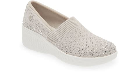 Skechers X Martha Stewart Pier Lite Reflection Wedge Slip On Sneaker In