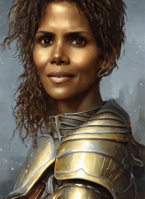 Portrait Of Halle Berry As A Legendary Knight Warrior Stable Diffusion Openart