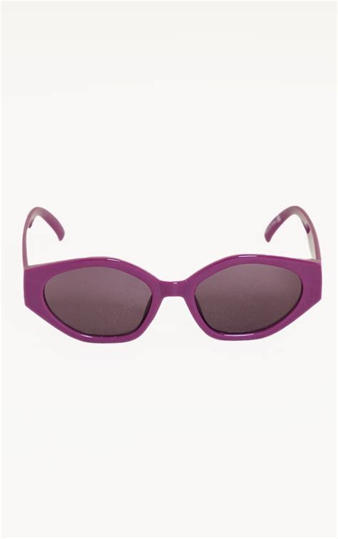 Purple Flared Flat Side Sunglasses Prettylittlething Usa