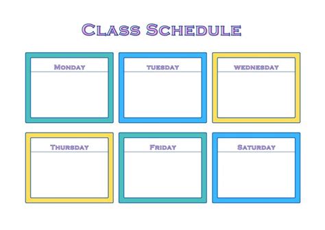 Premium Vector Blue School Theme Class Schedule Colours Clip Clipart Illustration Graphic