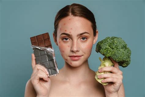 Half Naked Woman Posing Over Blue Stock Photos Free Royalty Free