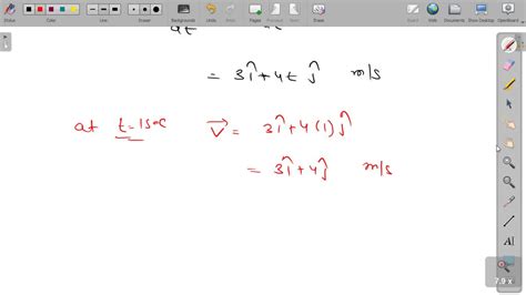 the position of a particle is given by r⃗ 3 t î 2 t 2 ĵ 5 k̂ where t