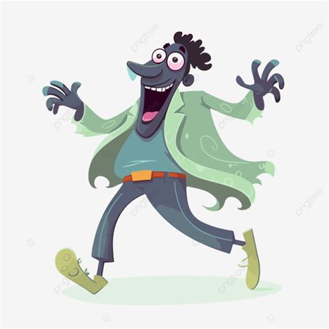 Boogie Man Vector Sticker Clipart Cartoon Character Zombie With Hands