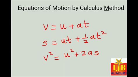 Equations Of Motion Calculus Method Youtube