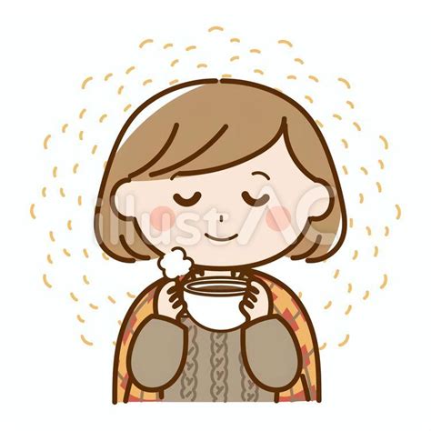 温かい飲み物で癒される女性イラスト No 2631895｜無料イラスト・フリー素材なら「イラストac」