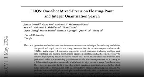 Paper Page Fliqs One Shot Mixed Precision Floating Point And Integer
