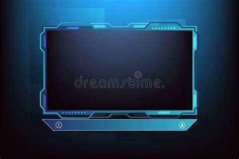 Futuristic Gaming Screen Panel And Border Design Vector Live Gaming