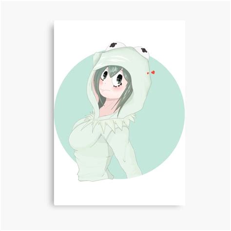Tsuyu Asui Kermit Kigurumi Canvas Print By Bluemoonink Redbubble
