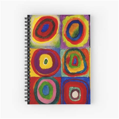 Cuaderno de espiral Kandinsky Cuadrados con círculos concéntricos Estudio de colores de