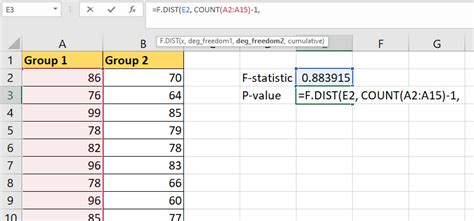 how to perform a variance ratio test in excel sheetaki