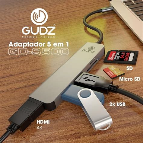 Hub Adaptador USB Dockstation em Multiportas USB C Entrada HDMI USB A Leitor De Cartão SD