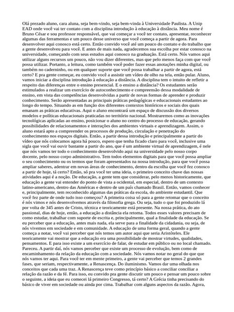 Ead Unip Pdf Educação à Distância Aprendizado