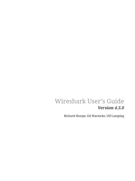 Wireshark Users Guide Pdf