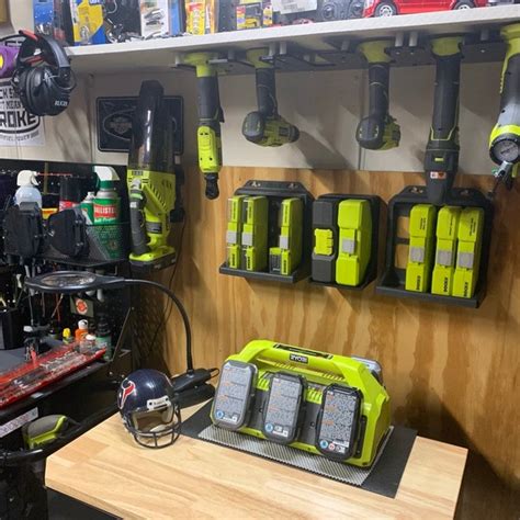 Ryobi Power Tool Storage Bracket In Plexi Glass Acrylic For 2 Tools To