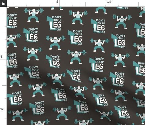 Dont Skip Leg Day Workout Teal Small Fabric Spoonflower