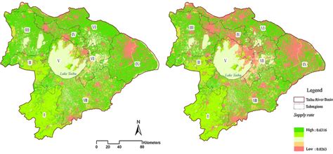 Map Showing Ecosystem Service Supply Rate In Regions I Ix In The Taihu Download Scientific