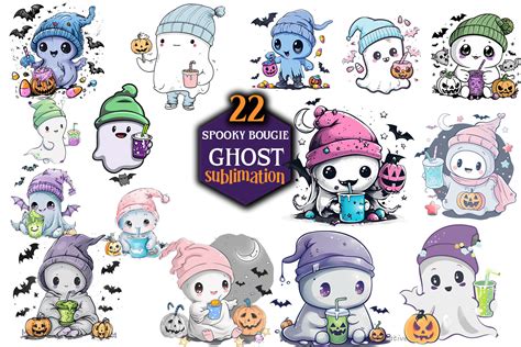Halloween Cute Kawaii Ghost Clipart Graphic By Md Shahjahan · Creative