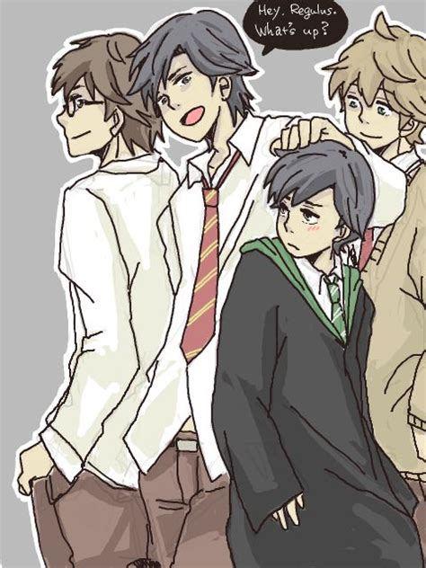 James Sirius Regulus And Remus Harry Potter Anime Harry Potter Comics Harry Potter Headcannons