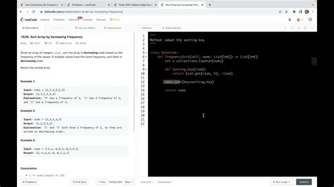 Leetcode 1636 Sort Array By Increasing Frequency 2 Formats Of