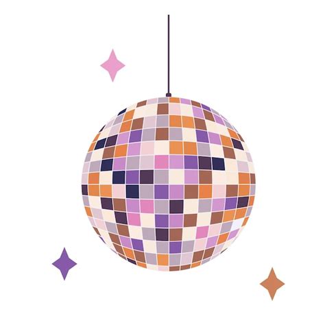 Ilustração Vetorial Isolada Em Bola De Discoteca Multicolor Estilo