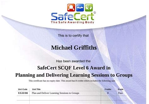 So Pleased To Have Completed The Scqf Level 6 Award For Teaching Groups Congratulations Also To