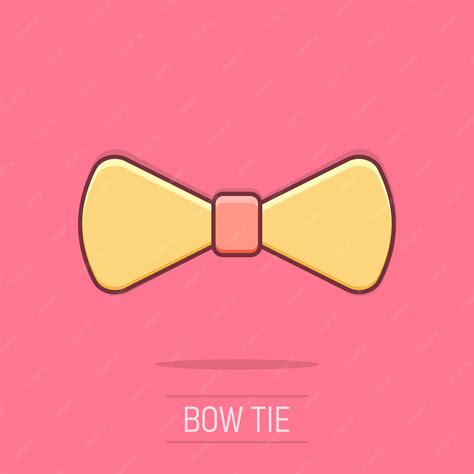 터 만화 코 스타일의 타이 아이콘 목 표시 일러스트레이션 픽토그램 타이어 비즈니스 스플래시 효과 개념 프리미엄 벡터