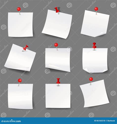 Thumbtacks Set Of Push Pins In Different Colors Top View 3d Stock