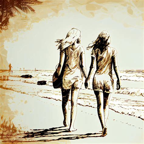 Illustration De Couples De Même Sexe En Dessin Animé De Style Dessin