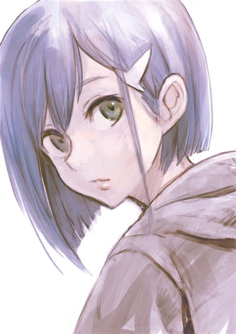 Safebooru 1girl Bangs Blue Hair Bob Cut Closed Mouth Commentary