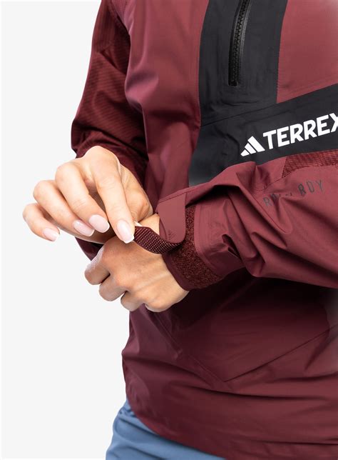 Kurtka Przeciwdeszczowa Damska Adidas TERREX Techrock Primeknit RAIN RDY Anorak Shadow Red