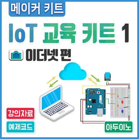 아두이노 코딩 교육용 Iot 교육 키트1 이더넷편 키트박스 매뉴얼 소스제공 오픈소스 하드웨어 존 Mcu보드 제어모듈