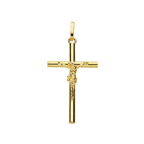Cruz Crucifijo Oro 18k Cristo Hueca 25mm AA2019 Avunto