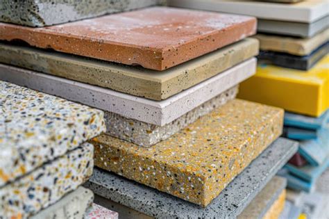 Variety Of Concrete Samples On Display Generative Ai Stock