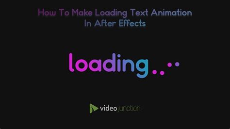 How To Make Loading Text Animation In After Effects Video Junction
