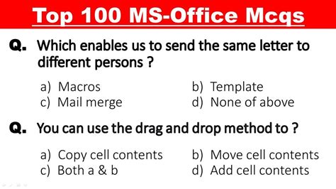 Top MS Office Mcq Questions And Answer Microsoft Office MS Office Computer Basics
