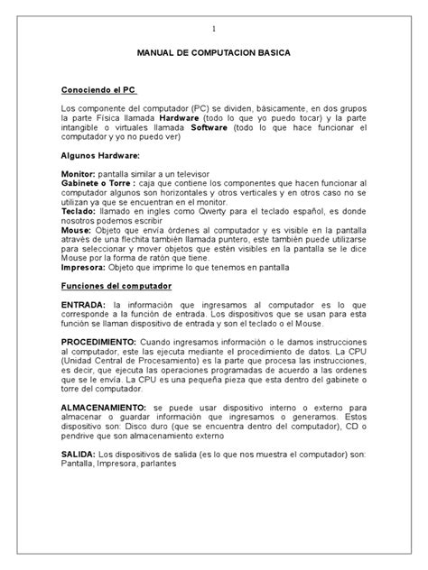Manual De Computacion Basica Pdf Crecimiento Personal Y Profesional