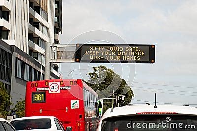 Changeable Electronic Dynamic Road Sign Reads Stay COVID Safe Keep