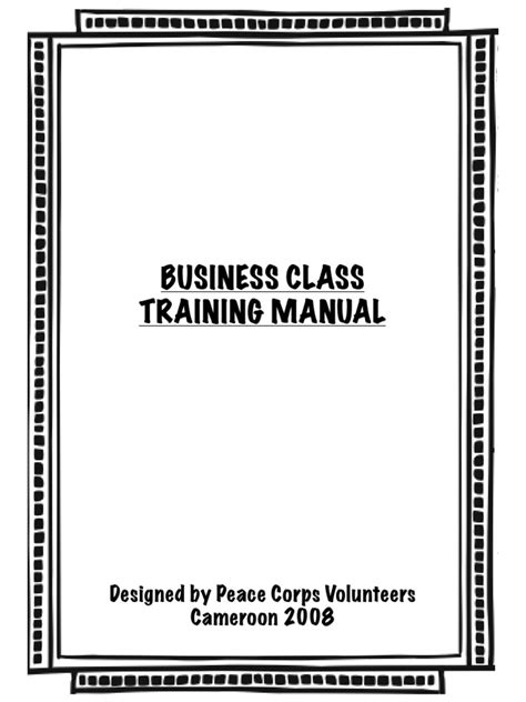 Business Class Training Manual Pdf Goal Inventory