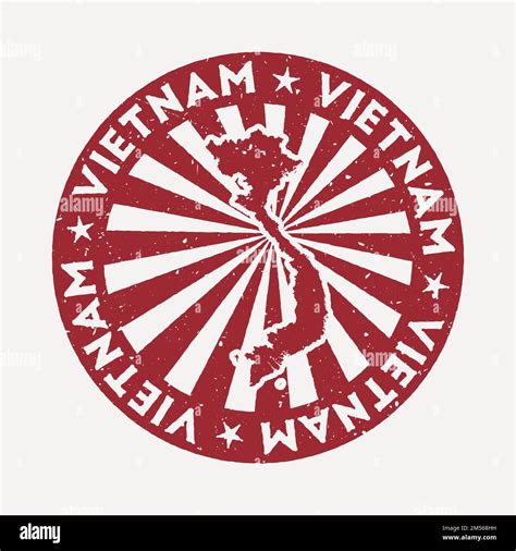 Vietnam Stamp Travel Red Rubber Stamp With The Map Of Country Vector Illustration Can Be Used