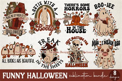 Funny Halloween Png Sublimation Bundle Graphic By Owlsomedesigns