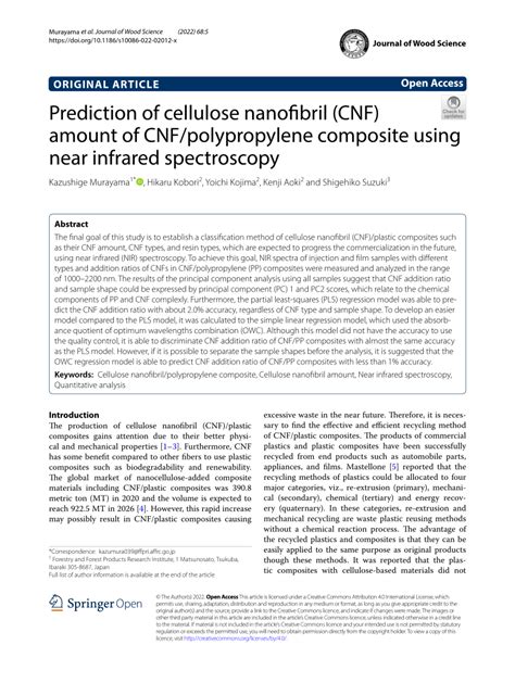 Pdf Prediction Of Cellulose Nanofibril Cnf Amount Of Cnf