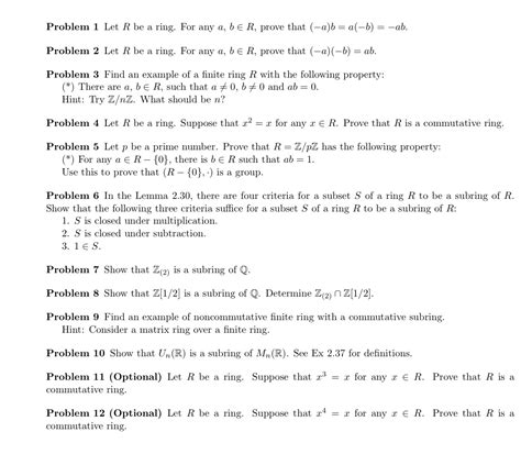 solved problem 1 ﻿let r ﻿be a ring for any a b in r ﻿prove
