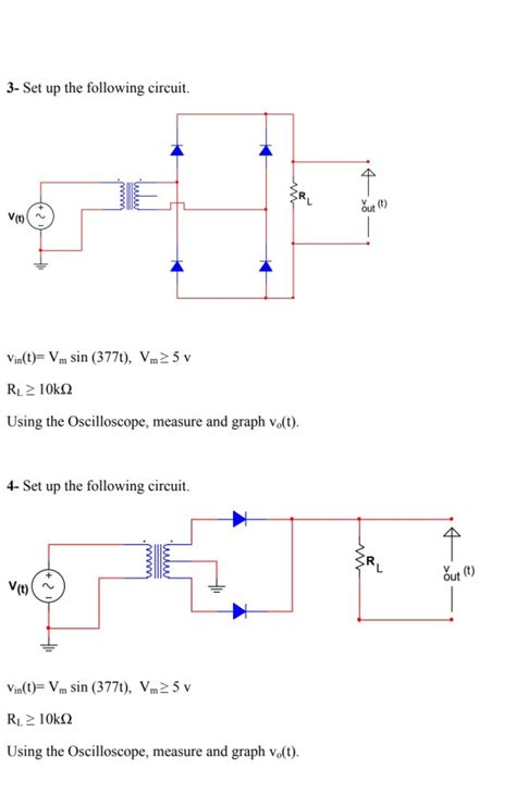 Solved 3 Set Up The Following Circuit Out VO Vin T Vm Sin Chegg Com