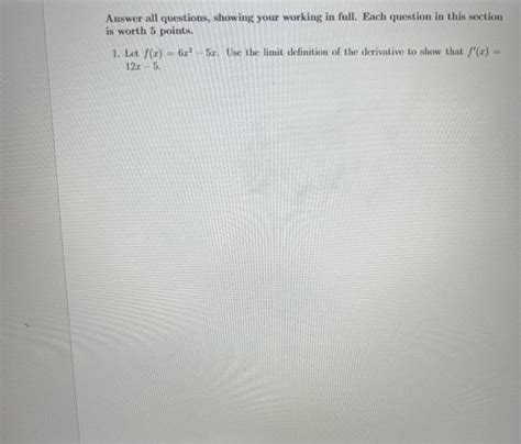 Solved Answer All Questions Showing Your Working In Full Chegg