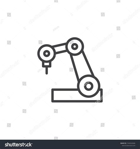 Automation Robot Arm Line Icon Linear Style Sign For Mobile Concept And Web Design Robotic Arm