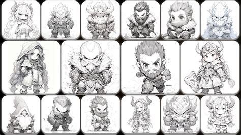 Artstation 200 Pencil Drawings Of Manga Chibi Dwarf Full Body