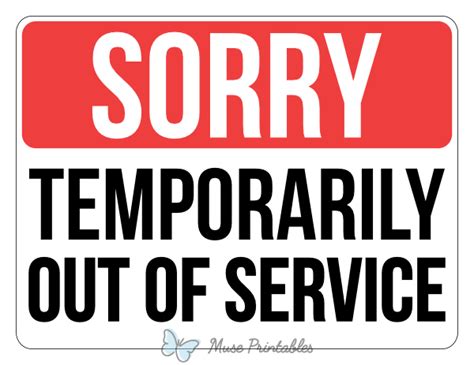 Out Of Service Signs Printable Printable Word Searches