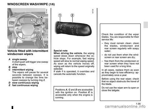 Renault Megane G Owners Manual Pages Page Special Note When Driving The