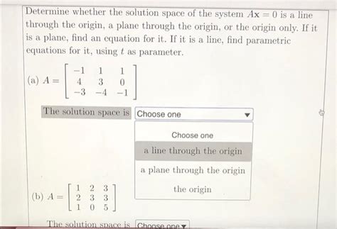solved determine whether the solution space of the