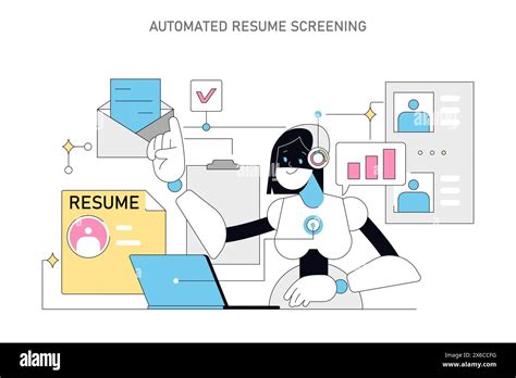 Ai Powered Recruitment Process Illustration An Advanced Robot Assesses